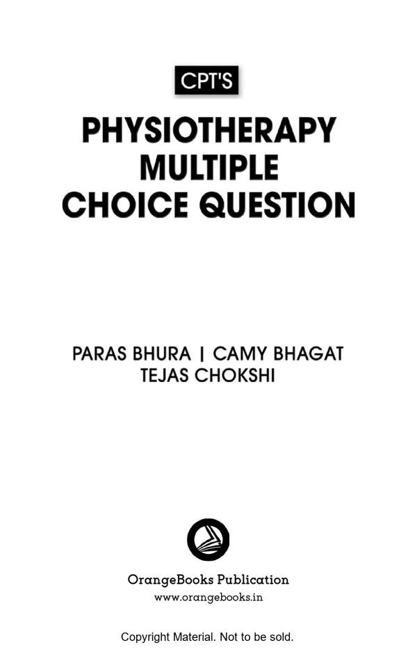 CPT's Physiotherapy Multiple choice question | Wissen Bookstore