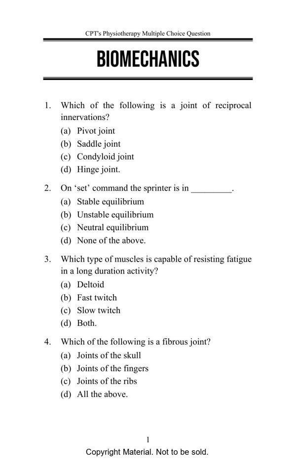 CPT's Physiotherapy Multiple choice question | Wissen Bookstore